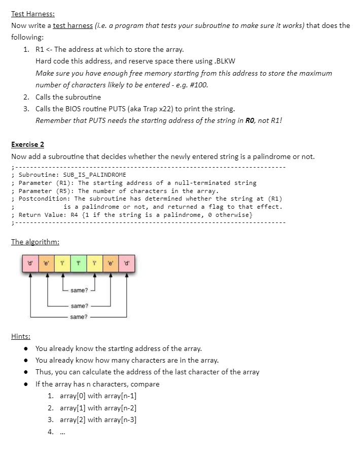 Solved 3.1 Exercises What is a Palindrome? In case you | Chegg.com