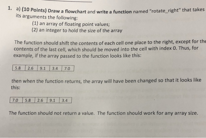Solved 1. a) (10 Points) Draw a flowchart and write a | Chegg.com