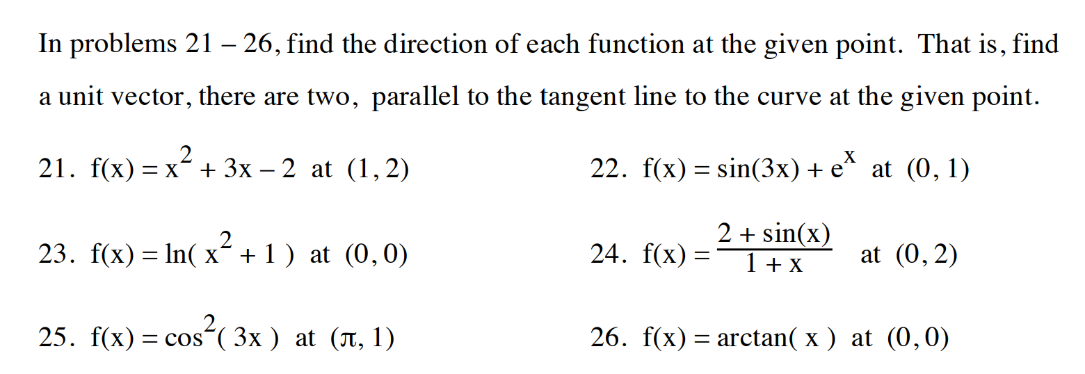 Solved In problems 21 – 26, find the direction of each | Chegg.com