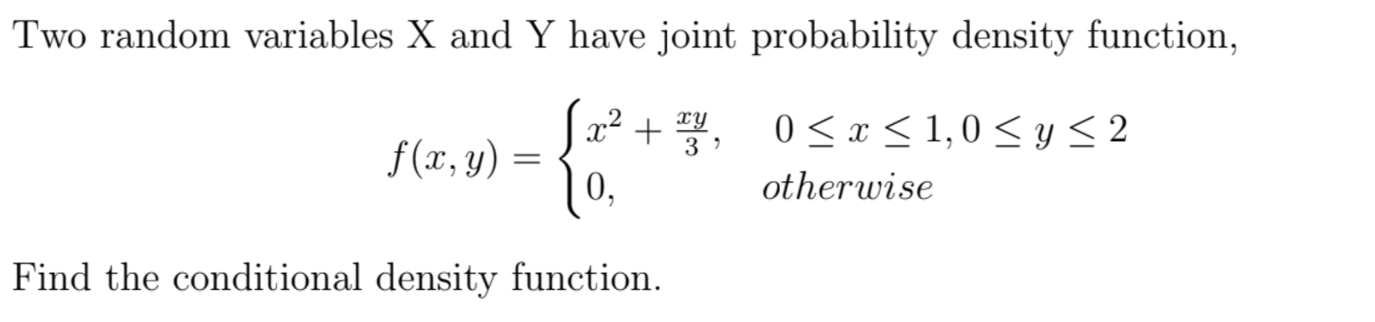 Solved Two random variables x ﻿and Y ﻿have joint probability | Chegg.com