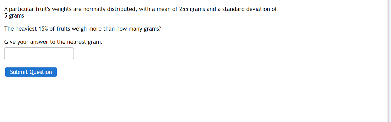 Solved A particular fruit's weights are normally | Chegg.com