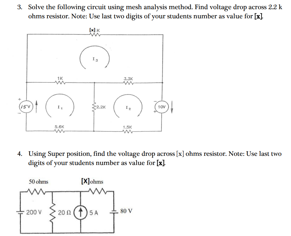 Solved 3. Solve the following circuit using mesh analysis | Chegg.com