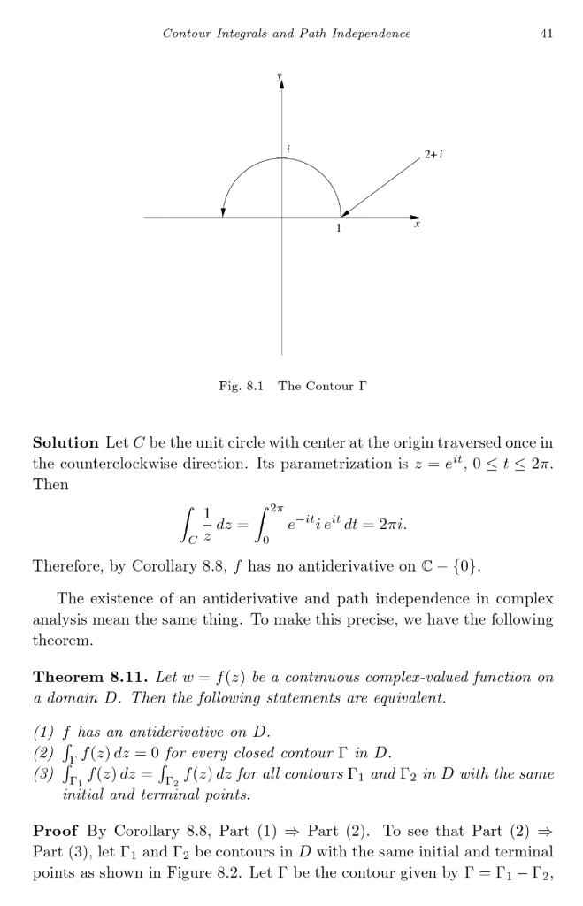 Solved Chapter 8 Contour Integrals and Path Independence Let | Chegg.com
