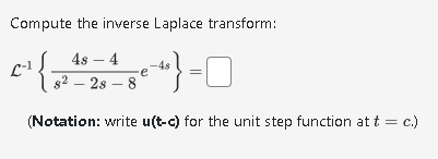 Solved Compute the inverse Laplace | Chegg.com