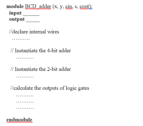 Solved BCD Adder A BCD adder is a circuit that performs | Chegg.com