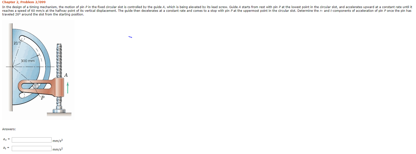 Solved In the design of a timing mechanism, the motion | Chegg.com