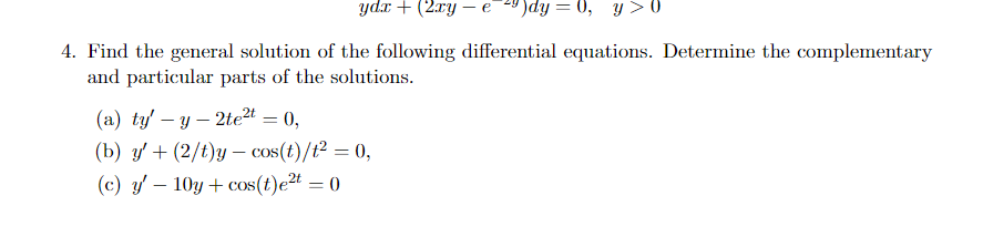 Solved 4. Find the general solution of the following | Chegg.com