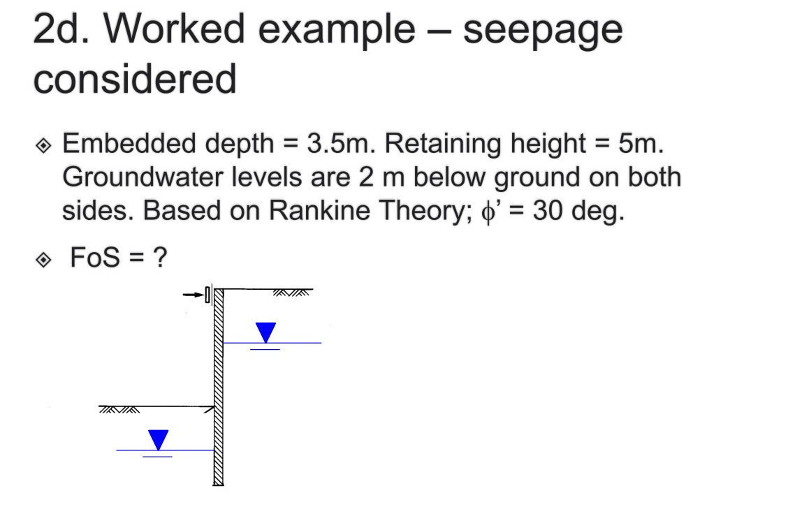 Solved Q1: Without consideration of the seepage effect:Q2: | Chegg.com