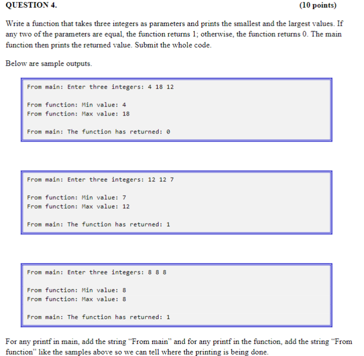 Solved QUESTION 4. (10 points) Write a function that takes | Chegg.com
