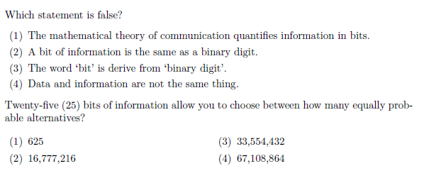 Solved Which statement is false? (1) The mathematical theory | Chegg.com