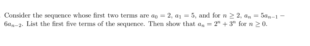 Solved Consider the 6an-2. List the first five terms of | Chegg.com