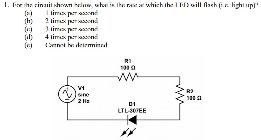 Solved 1. For the circuit shown below, what is the rate at | Chegg.com