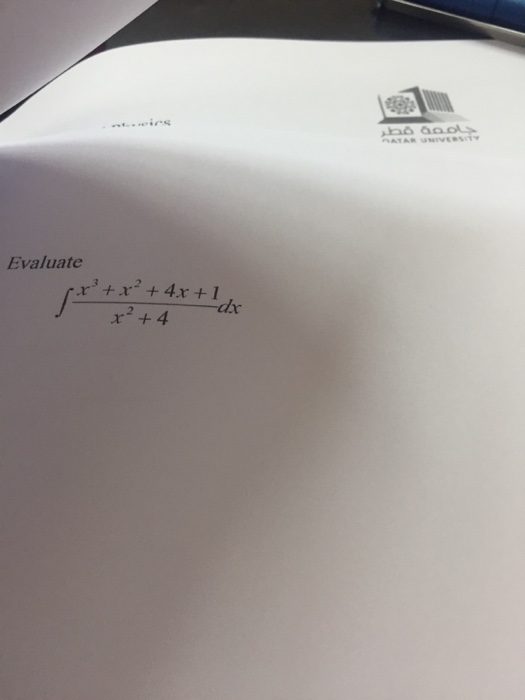 Solved Evaluate integral x^3 + x^2 + 4x + 1/x^2 + 4 dx | Chegg.com
