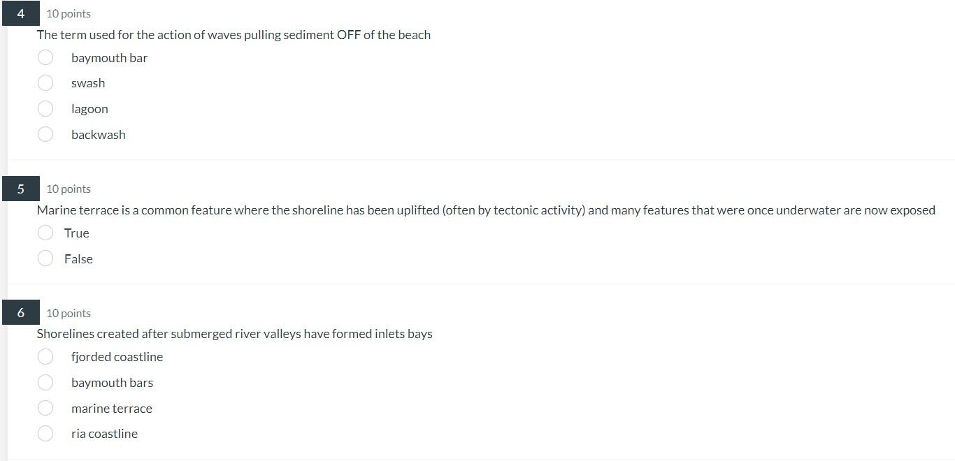 Solved Sediment is transported parallel down the shore by | Chegg.com