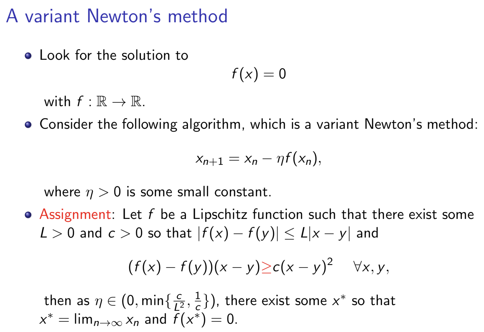 Solved A variant Newton's method Look for the solution to | Chegg.com