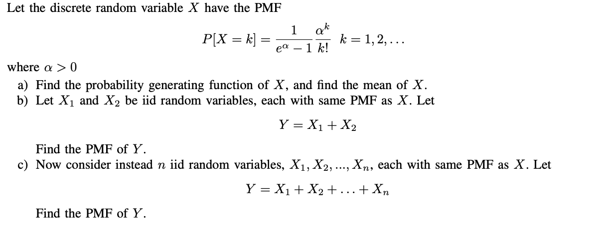 Solved Let the discrete random variable x ﻿have the | Chegg.com