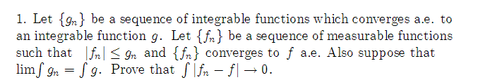 Solved 1. Let {en} be a sequence of integrable functions | Chegg.com