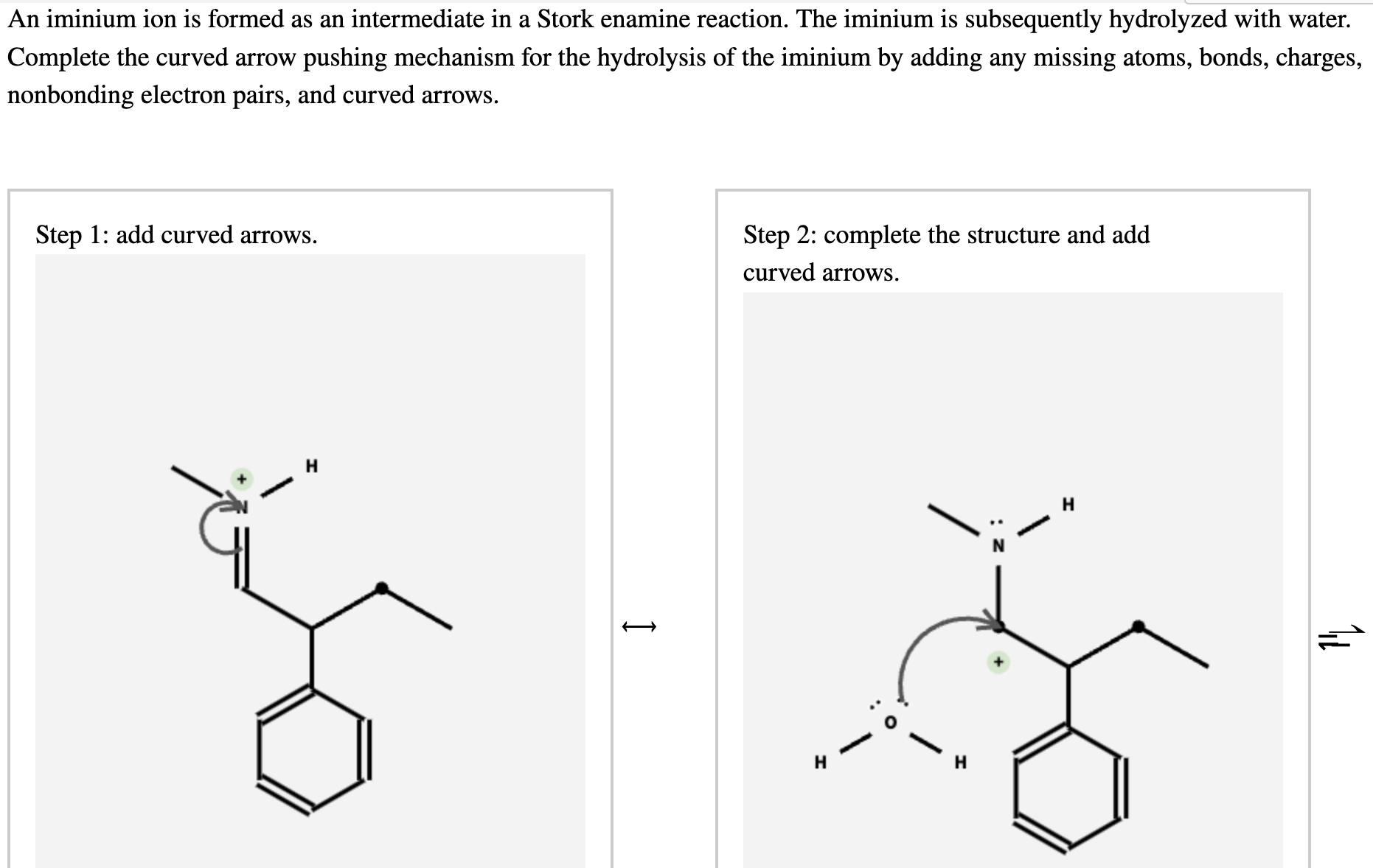 Solved An iminium ion is formed as an intermediate in a | Chegg.com
