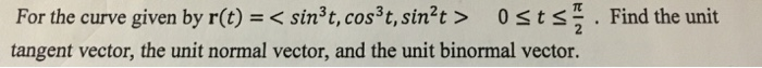 Solved For the curve given by r(t) | Chegg.com