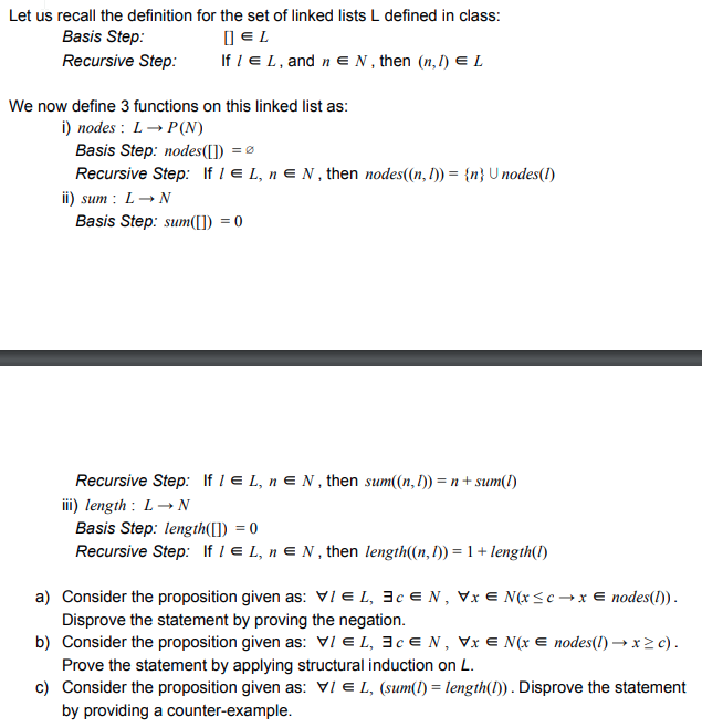 Let us recall the definition for the set of linked | Chegg.com