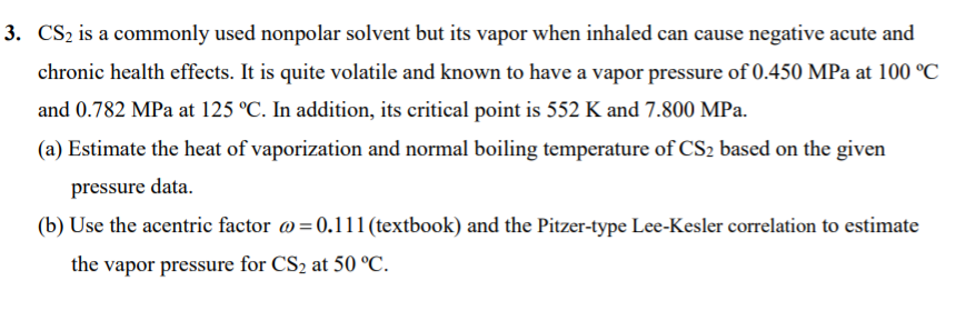 Solved 3. CS2 is a commonly used nonpolar solvent but its | Chegg.com