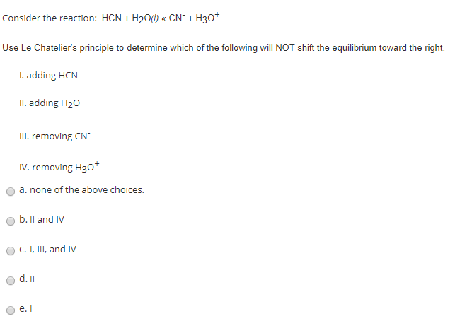 Solved Consider the reaction: HCN+H20) « CN + H30 Use Le | Chegg.com