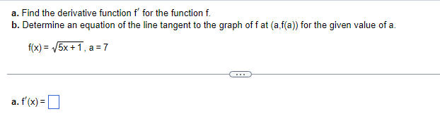 Solved a. Find the derivative function f′ for the function | Chegg.com