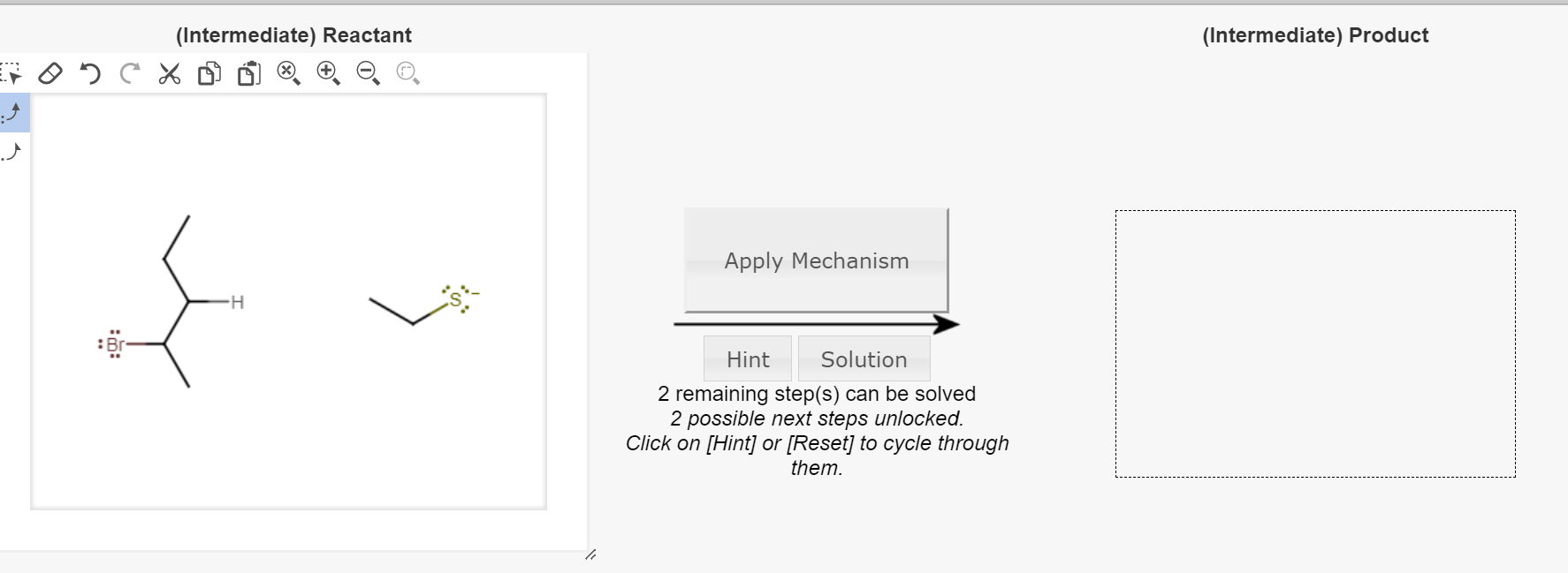 Solved (Intermediate) Reactant тохъ :00: H li Apply | Chegg.com