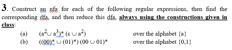 Solved 3. Construct an nfa for each of the following regular | Chegg.com