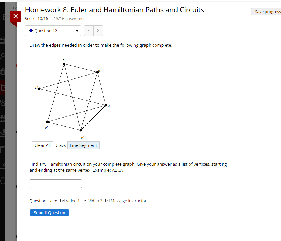 Solved C #E CH 4 Homework 8: Euler and Hamiltonian Paths and | Chegg.com