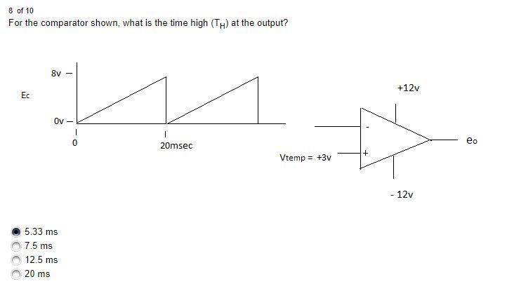 Solved 8 of 10 For the comparator shown, what is the time | Chegg.com