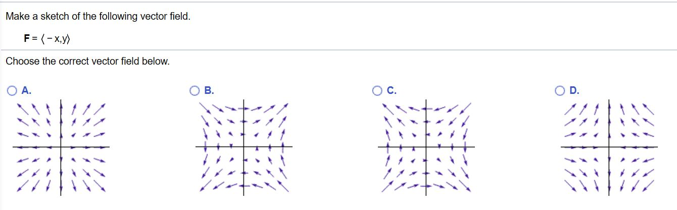 Solved Make a sketch of the following vector field. F = (- | Chegg.com