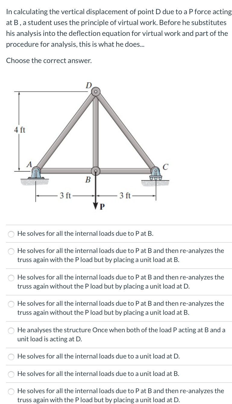 Solved In calculating the vertical displacement of point D | Chegg.com