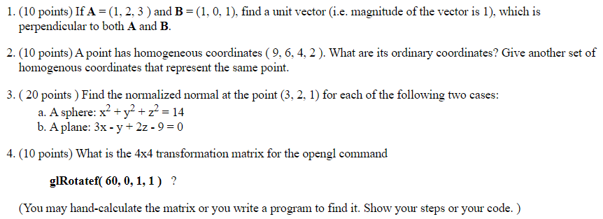 Solved 1. (10 points) If A = (1, 2, 3 ) and B = (1, 0, 1), | Chegg.com