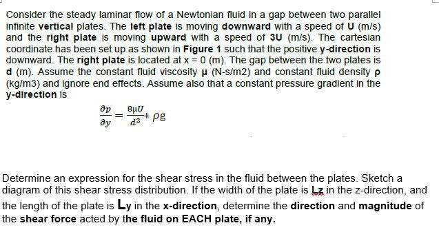 Solved Consider the steady laminar flow of a Newtonian fluid | Chegg.com