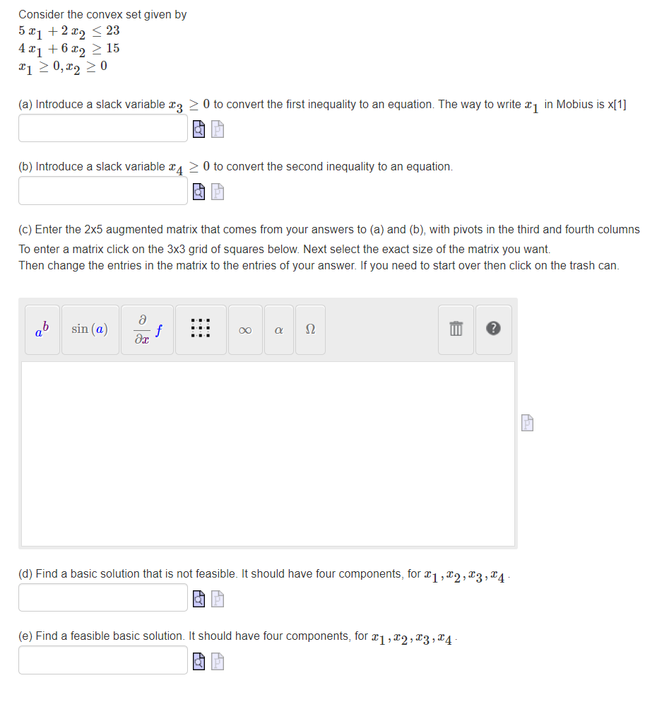 Solved Consider the convex set given by 5x1 +222