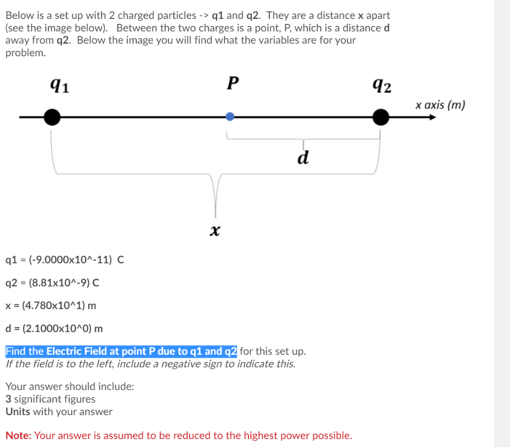 Solved Below is a set up with 2 charged particles -> q1 and | Chegg.com
