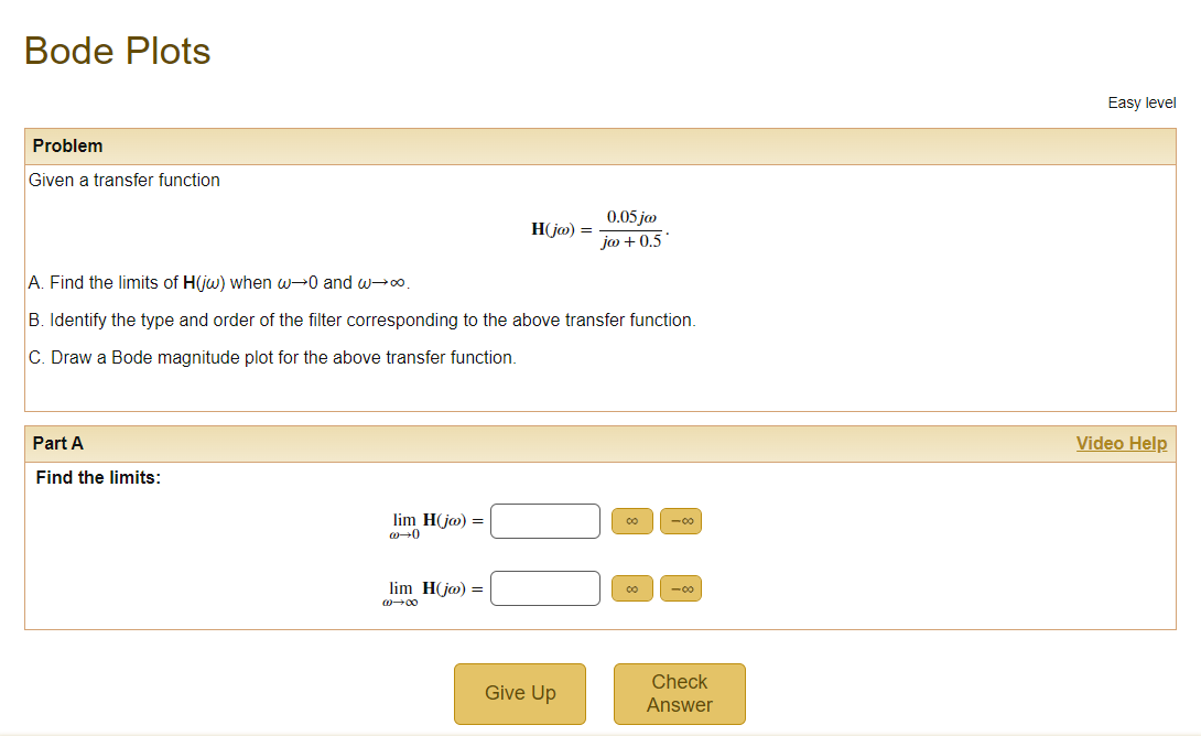 Solved Bode Plots Problem Given a transfer function | Chegg.com
