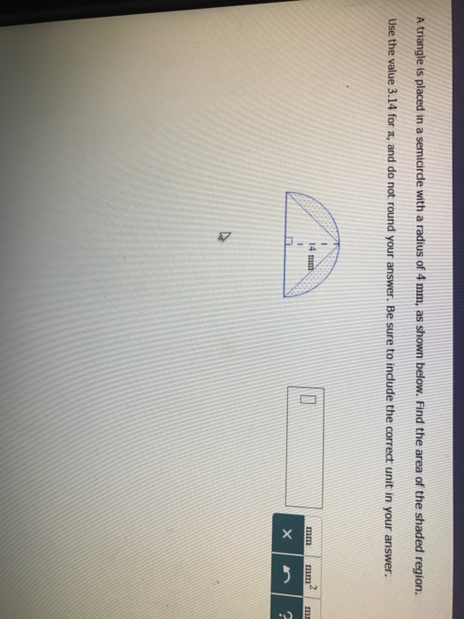 Solved A triangle Is placed in a semicircle with a radius of | Chegg.com