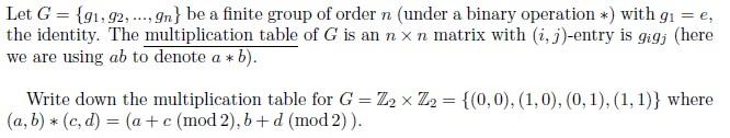 Solved Let G = {91,92, ..., 9n} be a finite group of order n | Chegg.com