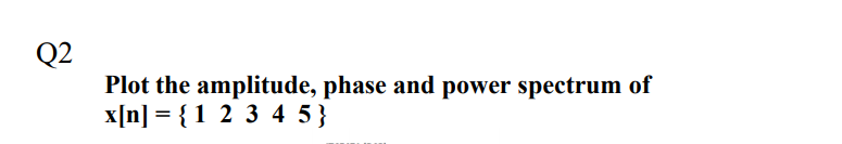 Solved Q2 Plot the amplitude, phase and power spectrum of | Chegg.com