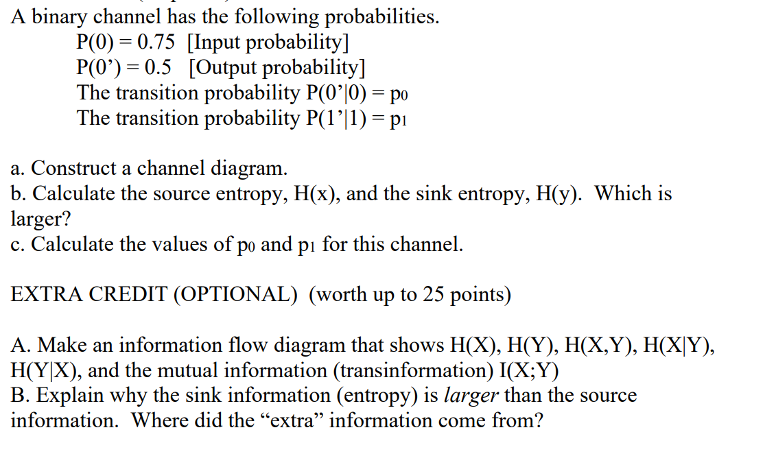 Information Theory / Communications Engineering | Chegg.com
