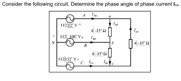 Solved Consider the following circuit. Determine the phase | Chegg.com