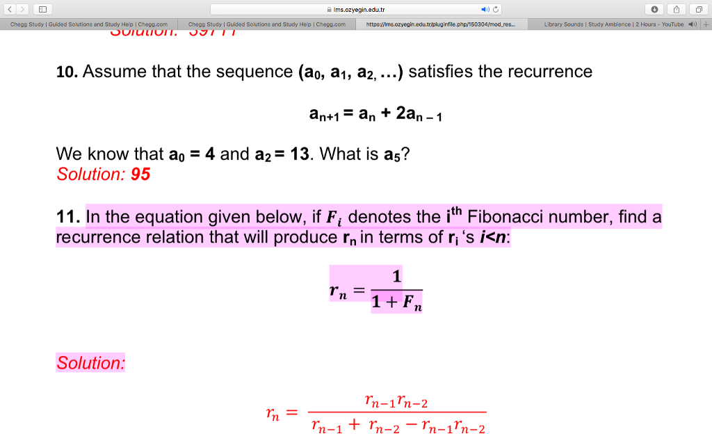 Solved Ims Ozyegin Edu Tr Chegg L Guided Solutions And Study Chegg