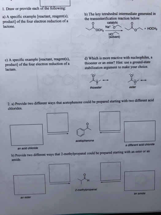 1. Draw or provide each of the following a) A | Chegg.com