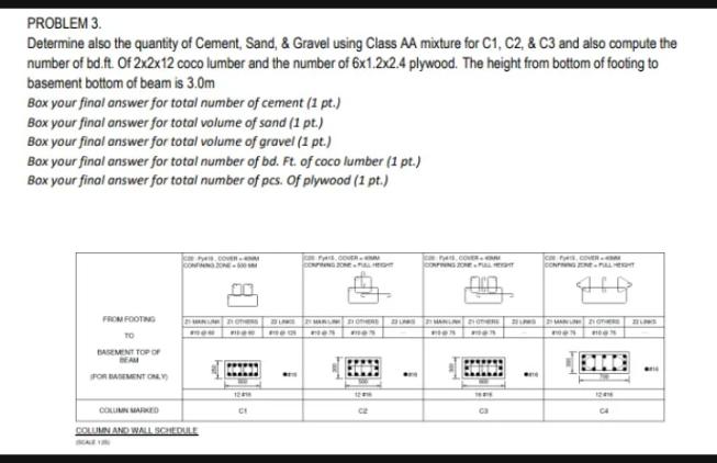 PROBLEM 3. Determine also the quantity of Cement, | Chegg.com