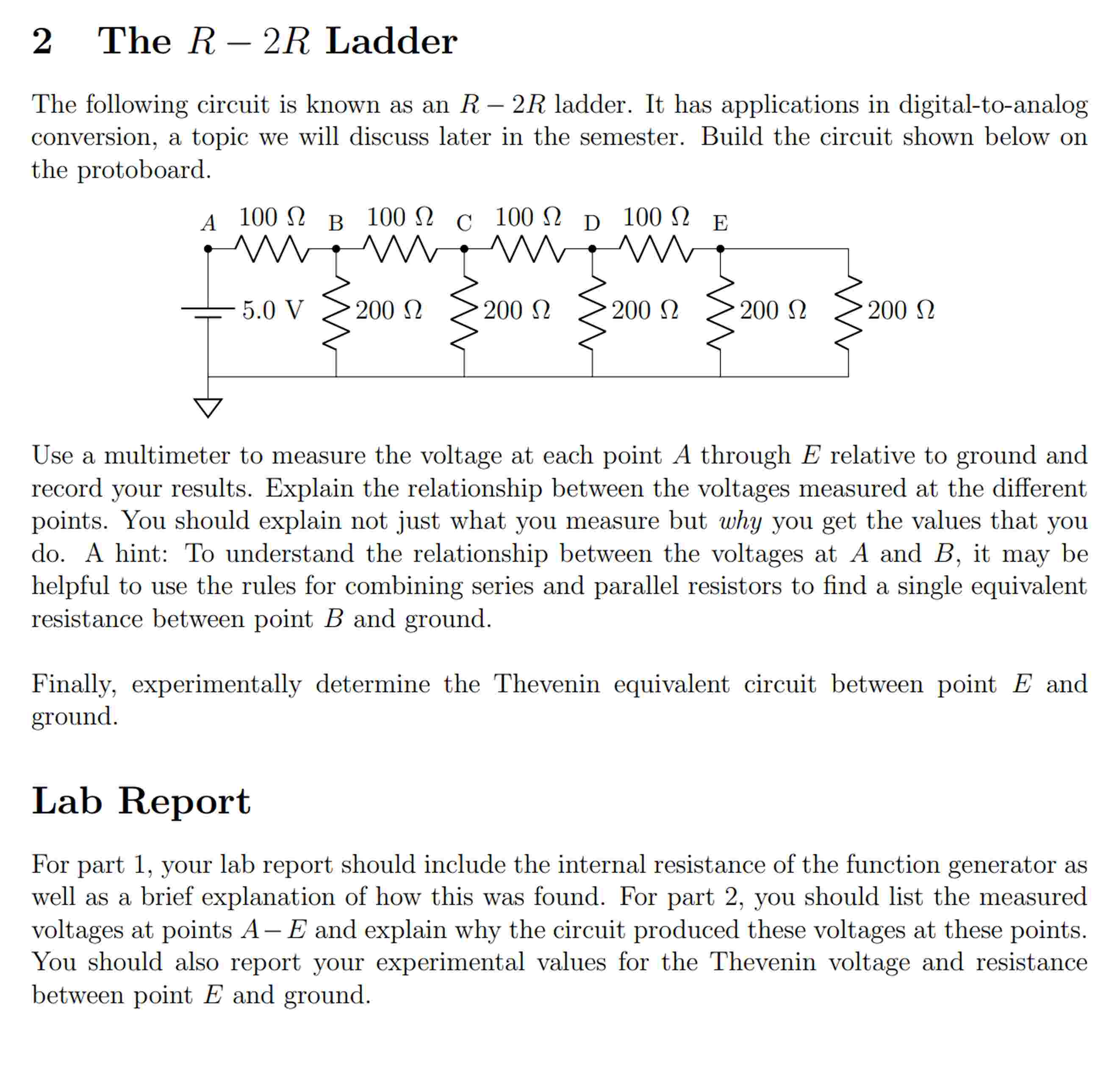 Solved 2 The R-2R Ladder\\nThe following circuit is known as | Chegg.com