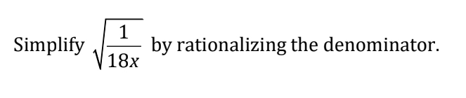 Solved Simplify 18x1 by rationalizing the denominator. | Chegg.com