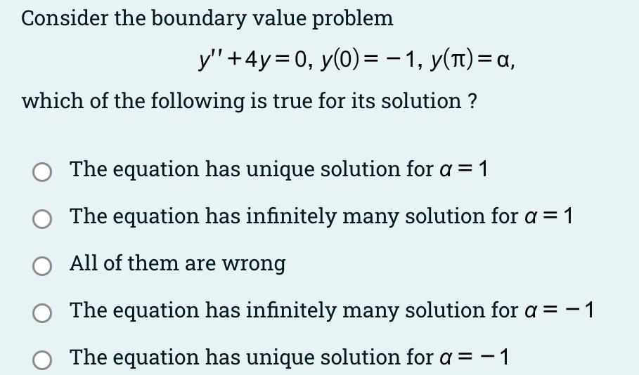 Solved Consider the boundary value problem | Chegg.com