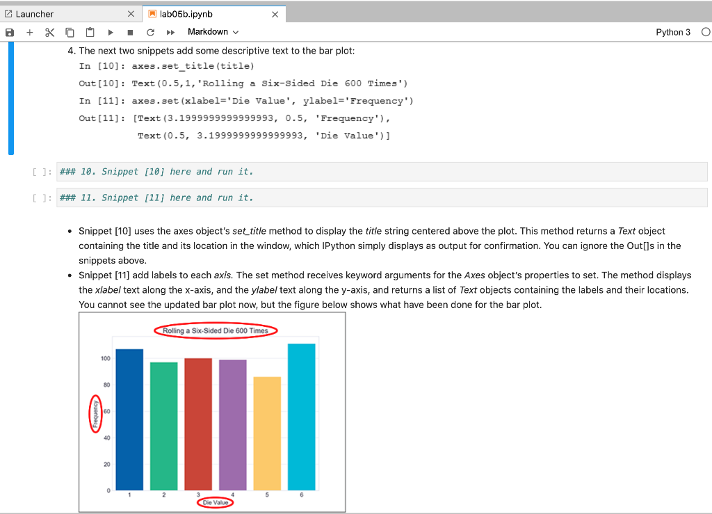 Z Launcher X lab05b.ipynb х + X 1 > Markdown Python 3 | Chegg.com